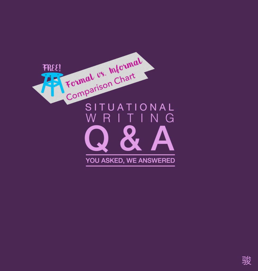 Primary School Situational Writing: Q&A + Formal vs Informal