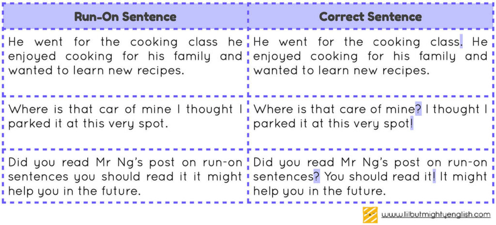2 Techniques to Correct Run-On Sentences - Secondary School English