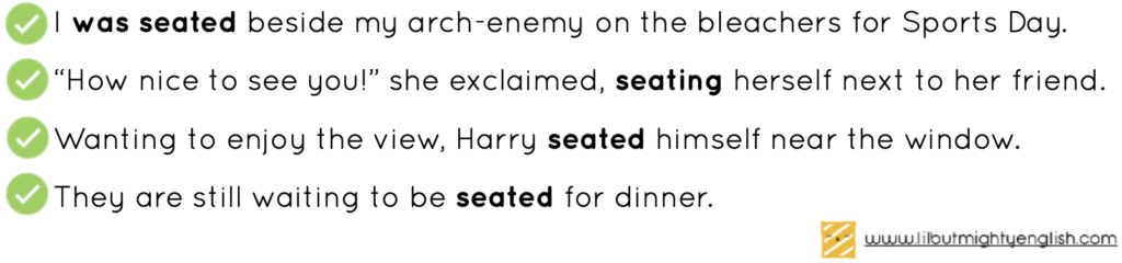 Who Sat Beside Trump? Decoding the Grammar of Sit and Seat